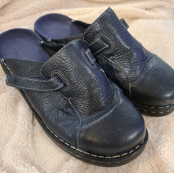 Clarks | Shoes | Clarks Slip On Mules Navy Blue | Poshmark